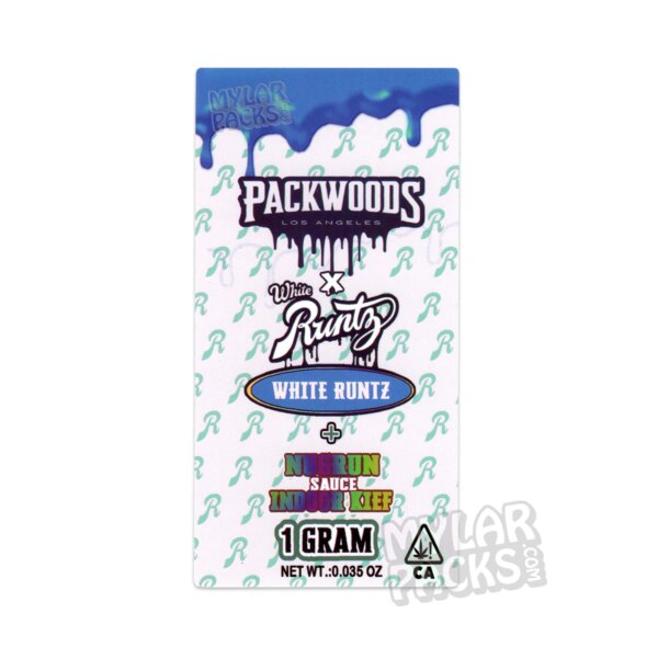 Packwoods X White Runtz Single 1G Preroll Joint Empty Clear Hard Plastic Tube and Sticker Herb ...