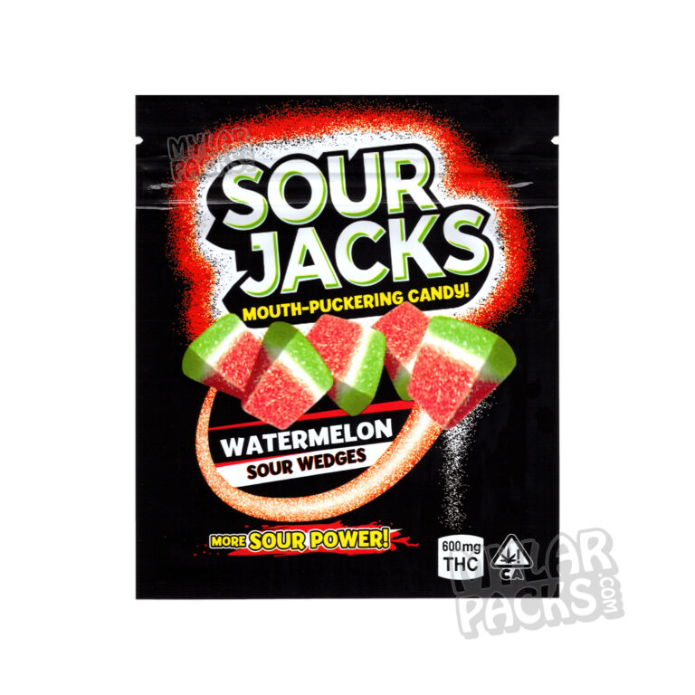 Sour Jacks Watermelon Wedges 600mg Empty Mylar Bag Edibles Candy ...