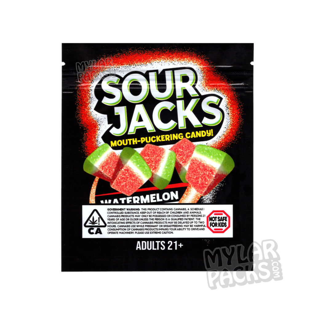 Sour Jacks Watermelon Wedges 600mg Empty Mylar Bag Edibles Candy ...