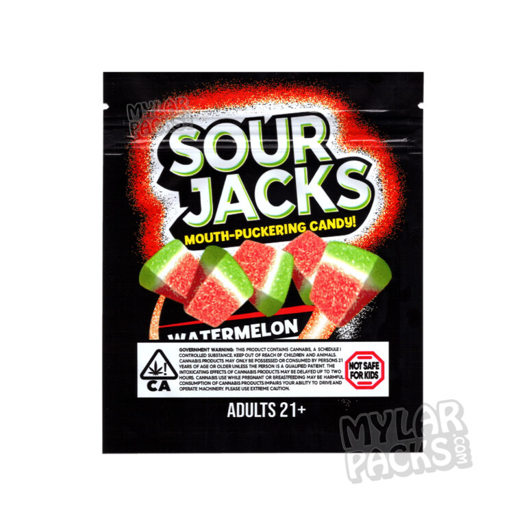 Sour Jacks Watermelon Wedges 600mg Empty Mylar Bag Edibles Candy ...