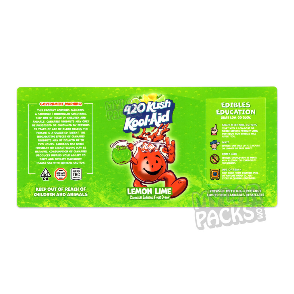 420 Kush Kool Aid Lemon Lime 500mg Infused Drink Sticker