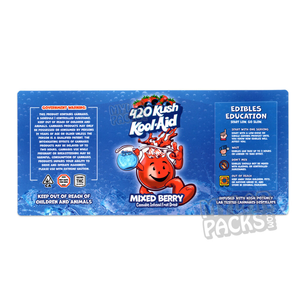 420 Kush Kool Aid Mixed Berry 500mg Infused Drink Sticker