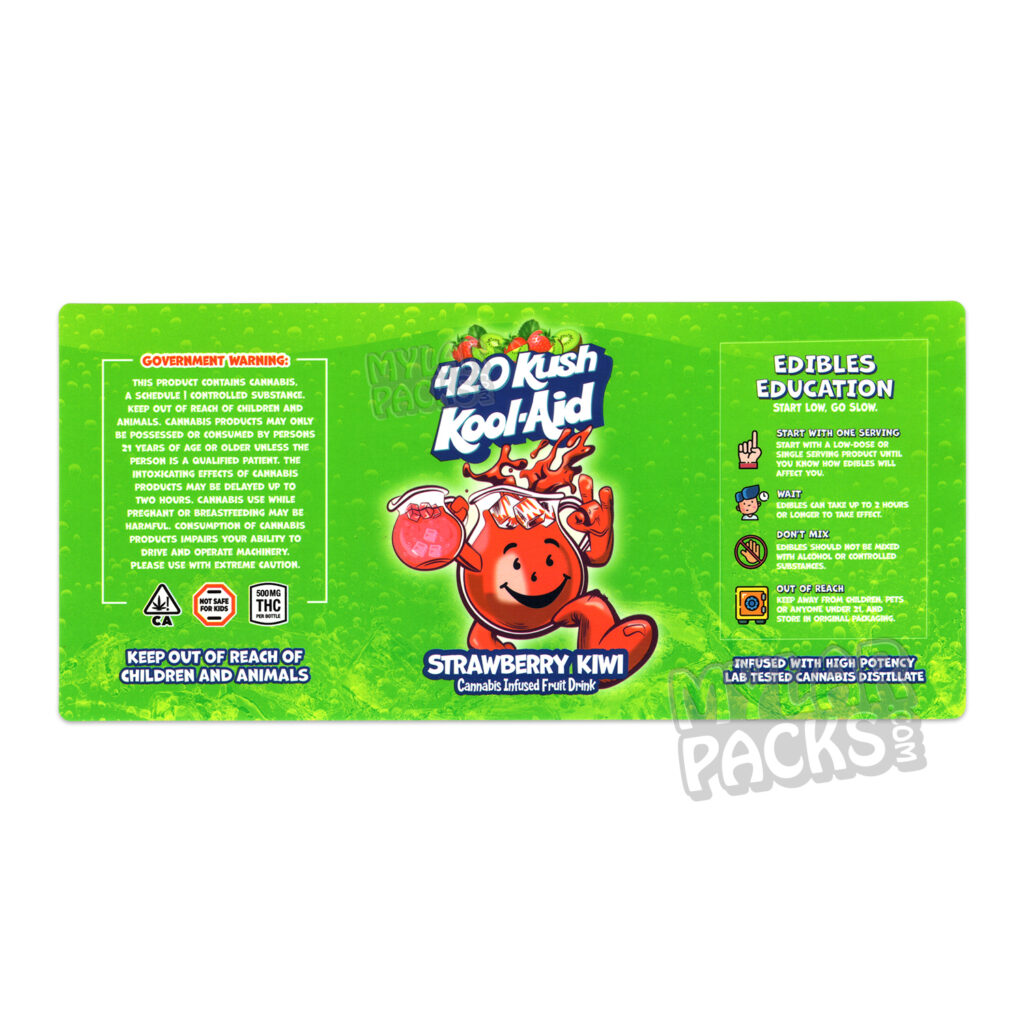 420 Kush Kool Aid Strawberry Kiwi 500mg Infused Drink Sticker