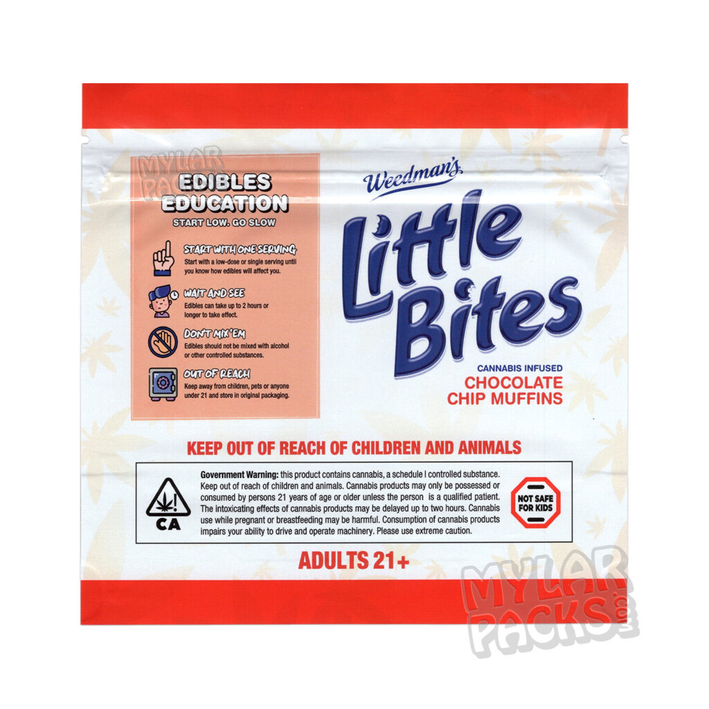 Little Bites Mylar Bags Empty Edibles Chocolate Chip Muffins
