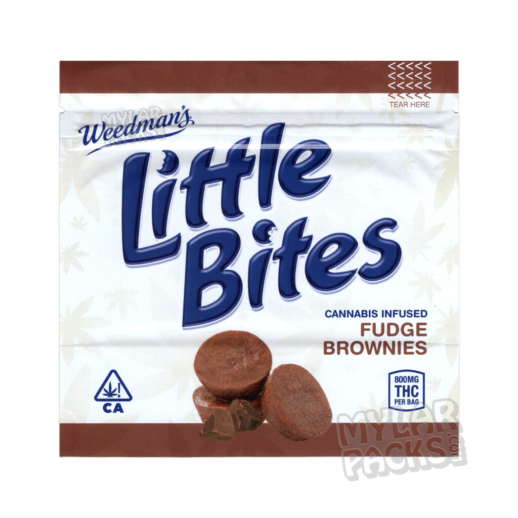 Little Bites Mylar Bags Empty Edibles Fudge Brownies 800mg