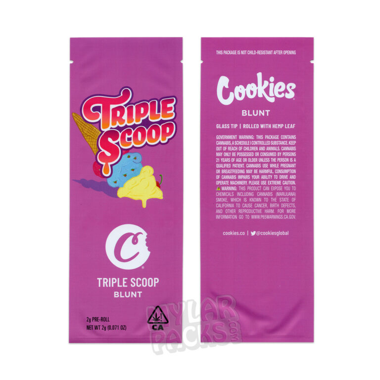Triple Scoop by Cookies Empty 2g Preroll Blunt Packaging