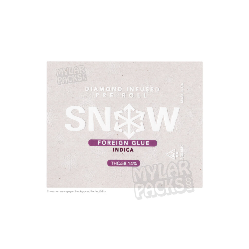 Snow Diamond Infused 1.5g Empty Preroll Packaging