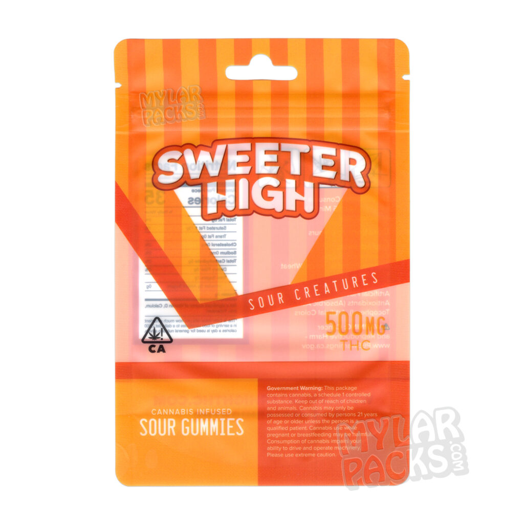 Sweeter High Sour Creatures Gummies Empty Mylar Bag Edibles Candy ...